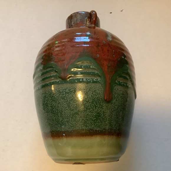 Accents | Studio Art Drip Glazed Pottery 95 Tall 53cm Green Rust Color ...